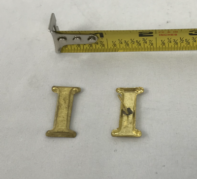 Hat Brass - 1 Inch Company Letter "I" | Veteran Arms From Muzzleloading Era