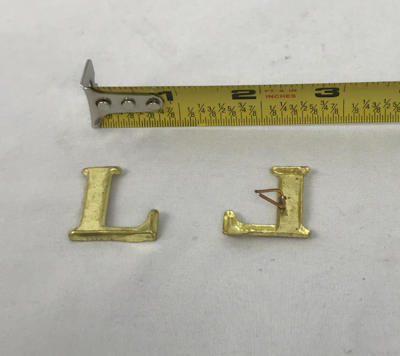 Hat Brass - 1 Inch Company Letter "L" | Veteran Arms From Muzzleloading Era