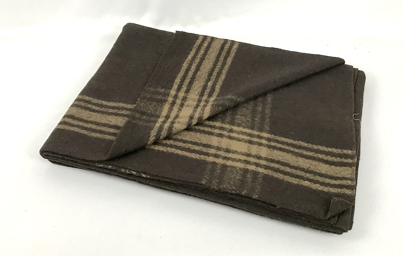 Brown Wool Blanket with Tan Stripes | Veteran Arms From Muzzleloading Era