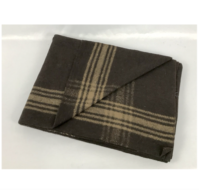 Brown Wool Blanket with Tan Stripes | Veteran Arms From Muzzleloading Era