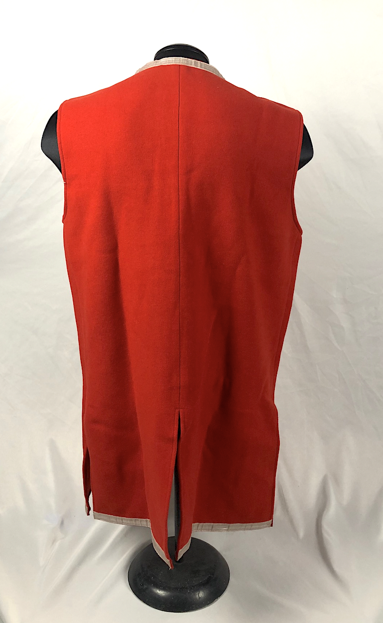 Red Wool Military Waistcoat with Silver Metallic Trim - Size 46 ...