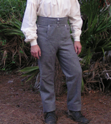 Gray Wool Fall Front Trousers | Veteran Arms From Muzzleloading Era