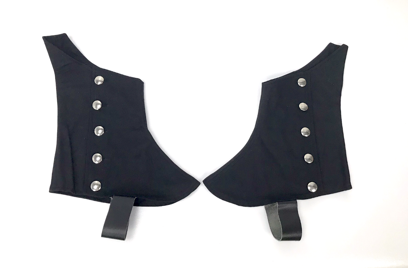 Black Canvas Spatterdashes with Peaked Rear and Metal Buttons ...