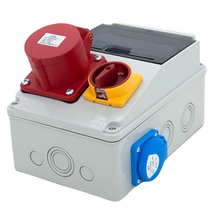 Elektro-Wandverteiler 1x 16A 2x230V mit Hauptschalter Baustromverteiler