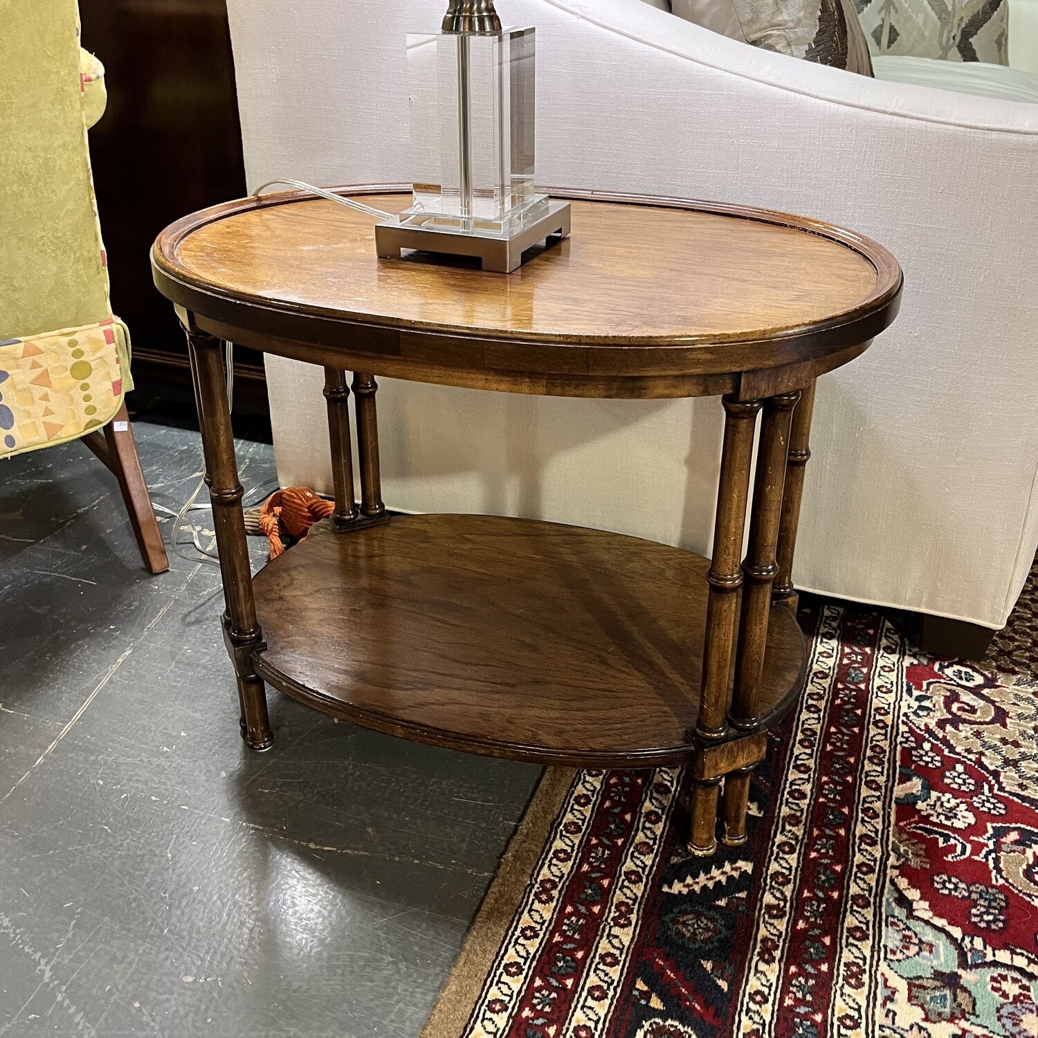 Brandt Oval Occasional Table with Shelf