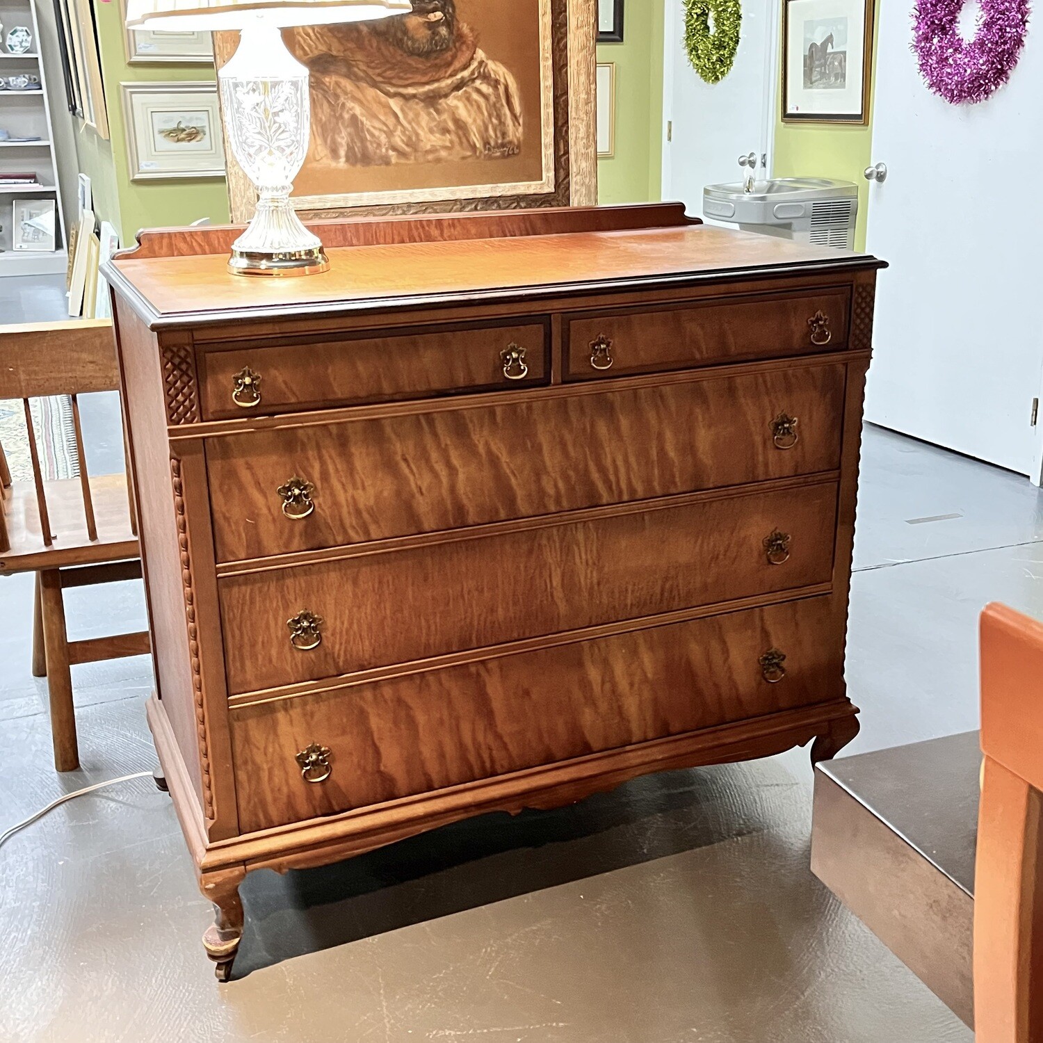 Antique Queen Anne Five-Drawer Dresser