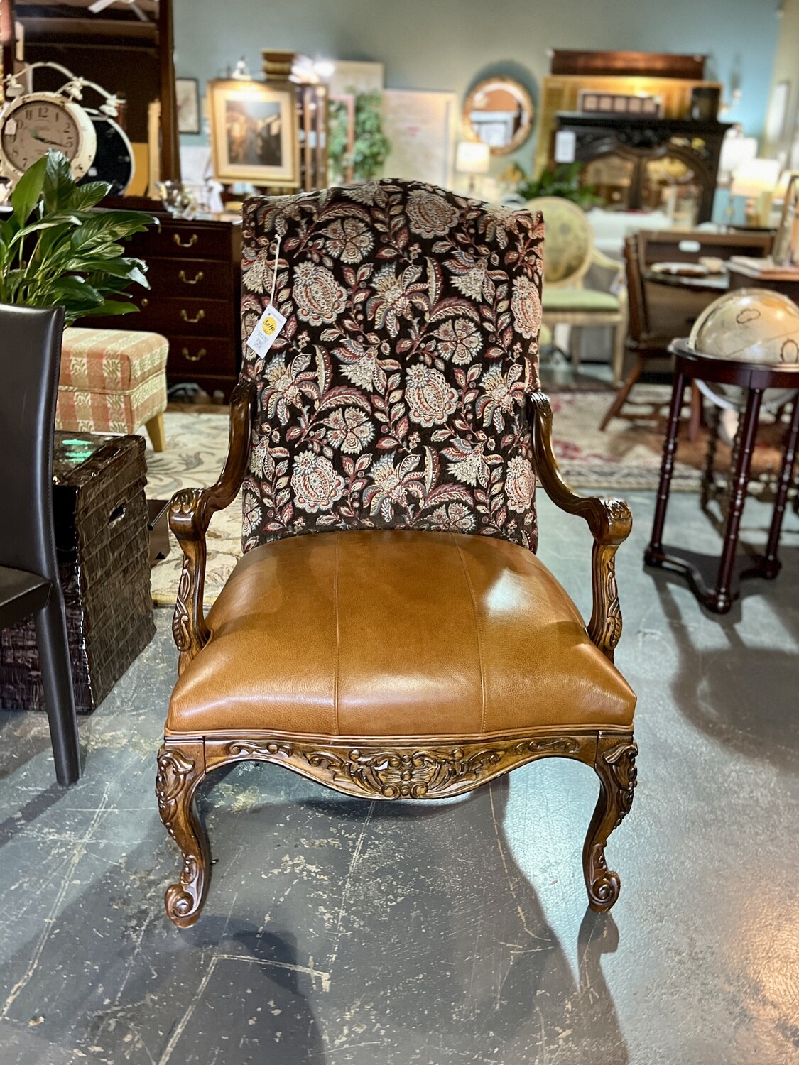 Martha Washington Chair with Leather Seat