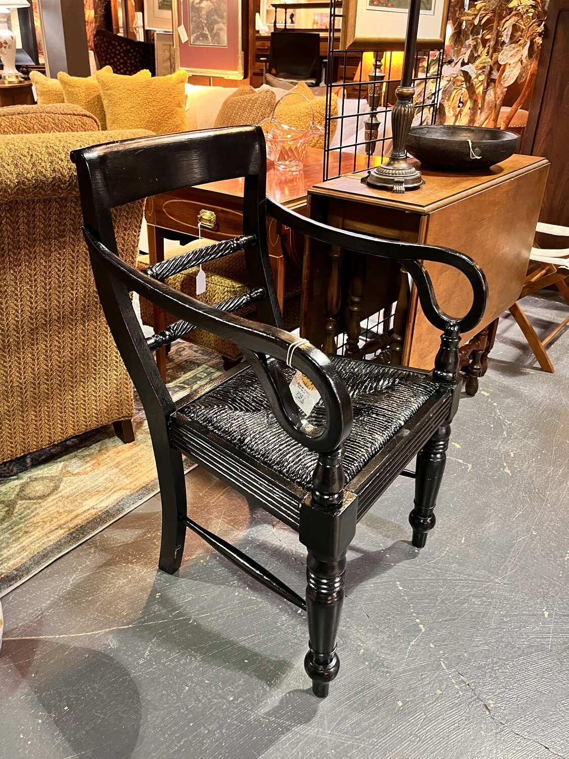 Painted Indonesian Mahogany Empire Chair