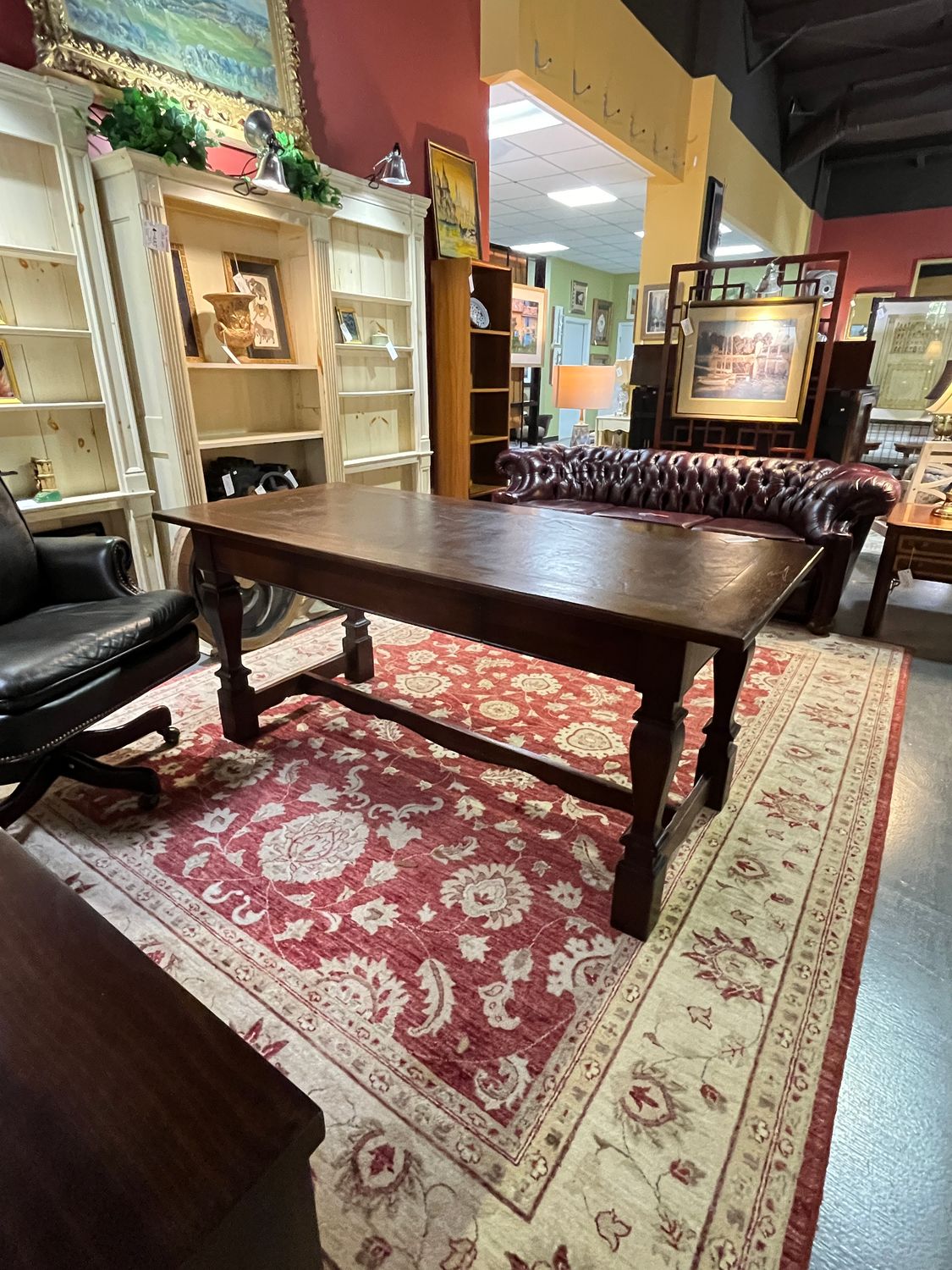 South Cone Leather Inset Writing Desk