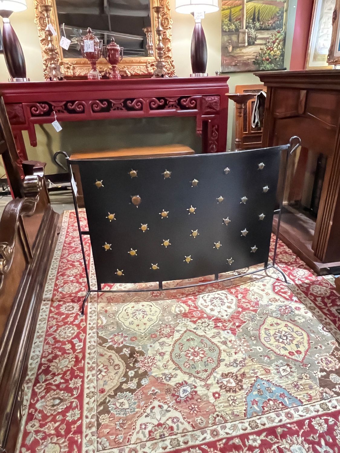 Metal Curved Fireplace Screen