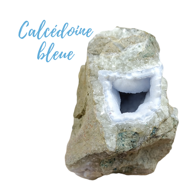 Calcédoine bleue brute
