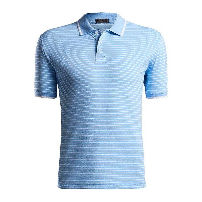 G/FORE Men's Perforated Stripe Polo Shirt