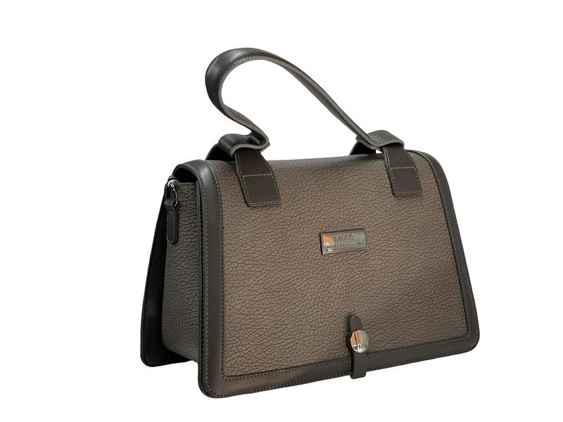 BAGCO Gray Signature Satchel – Bold Elegance, Everyday Power
