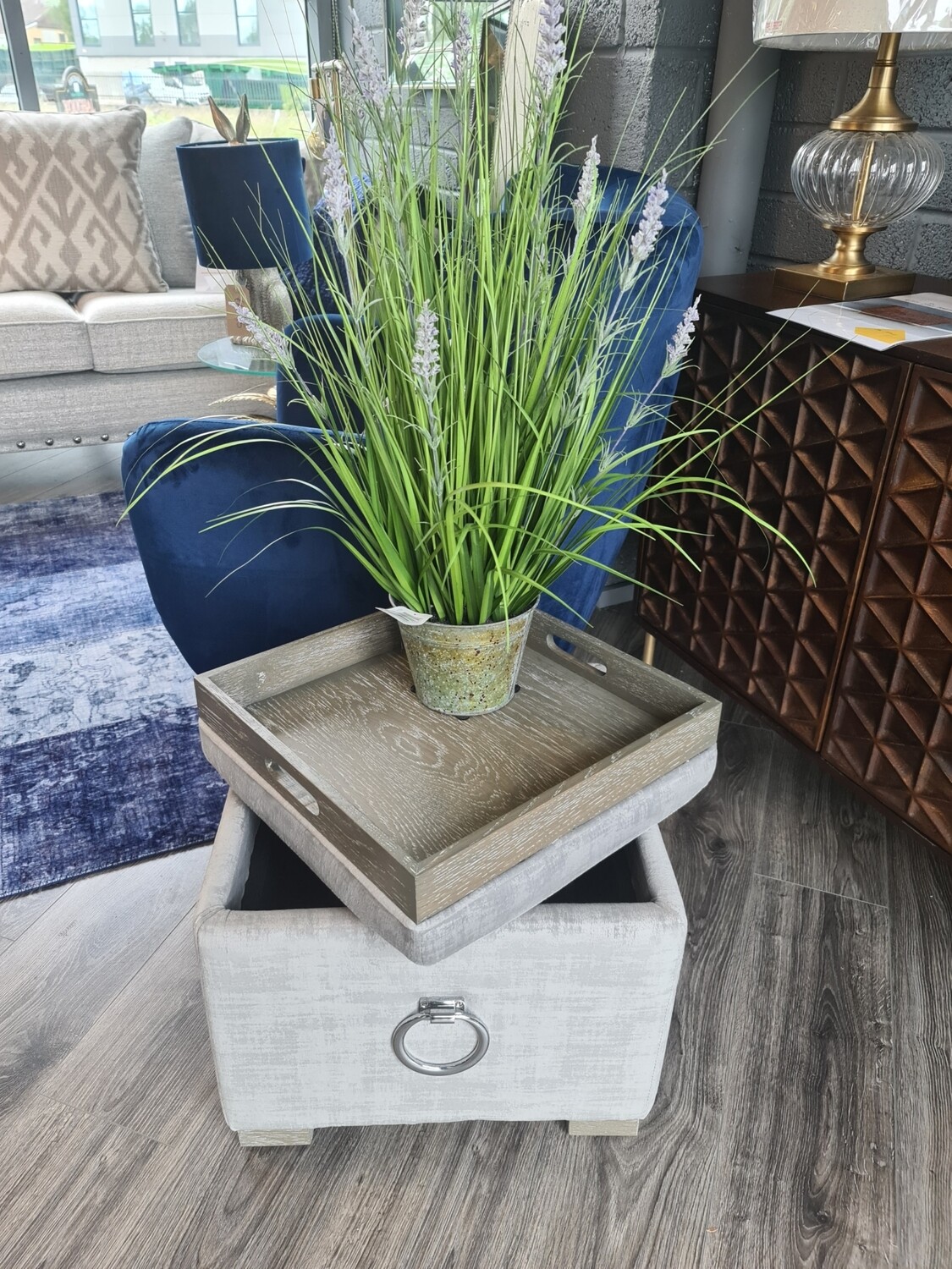 Grey tea tray store