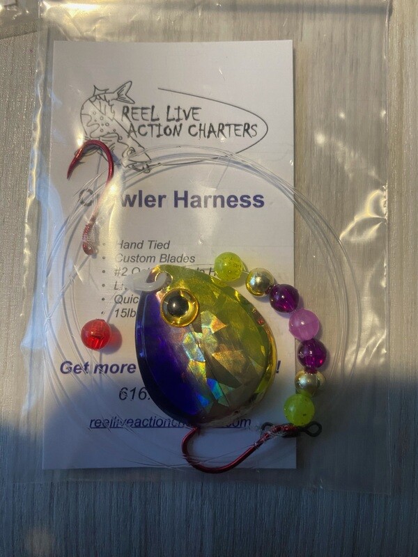Walleye Crawler Harness-Purple Chart Dolphin