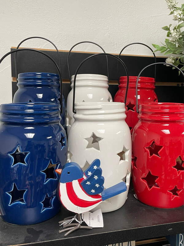 Ger Blue 6.7" Americana Dolomite Lantern