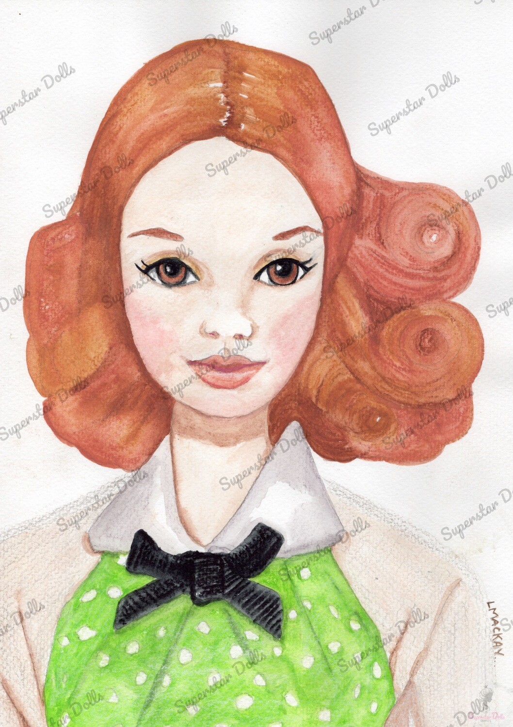 2022 A4 Hand Drawn Fashion Doll Portrait By Lisa Mackay No. 11 2022 A4 Hand Drawn Fashion Doll Portrait By Lisa Mackay No. 11