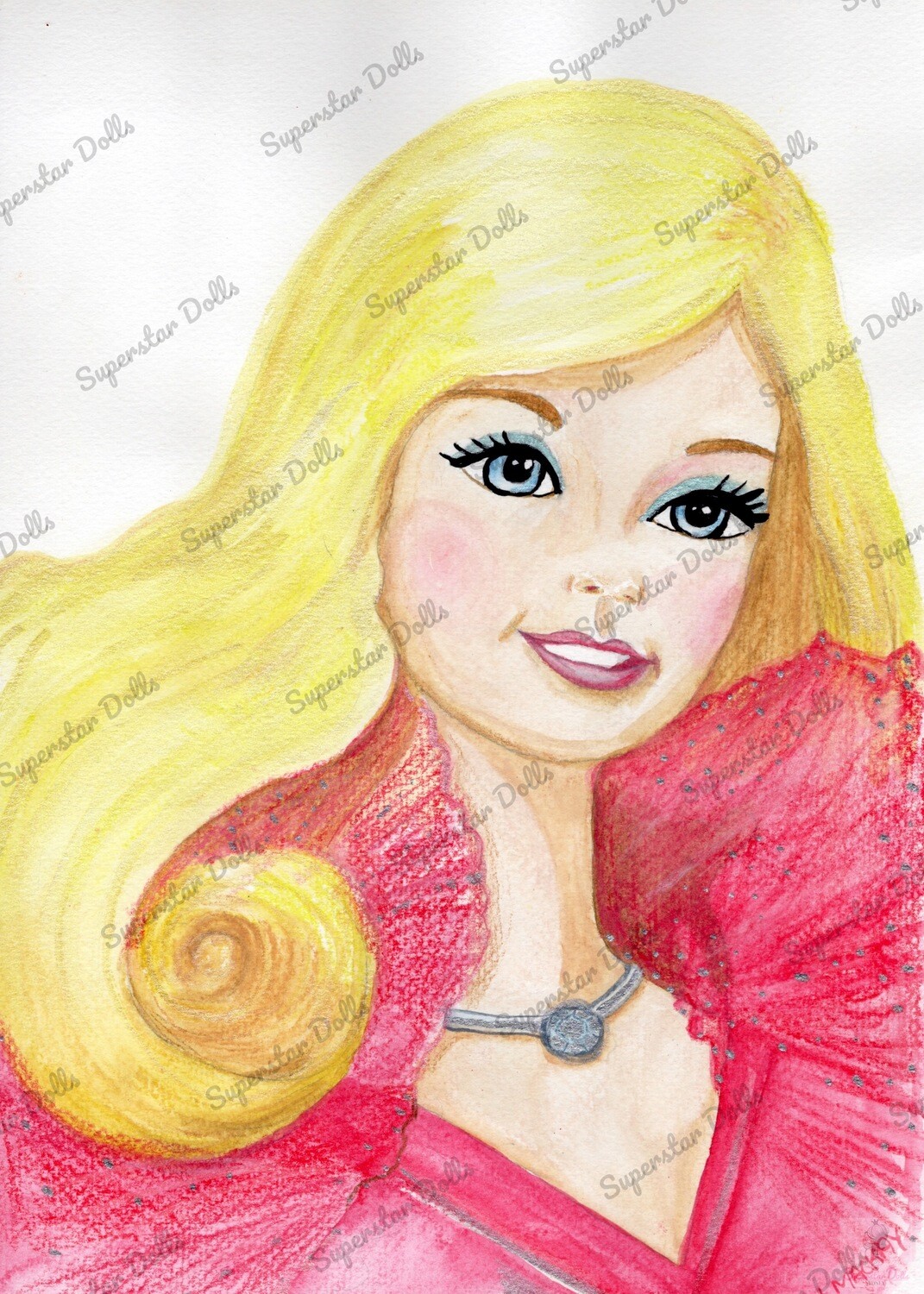2022 A4 Hand Drawn Fashion Doll Portrait By Lisa Mackay No. 12 2022 A4 Hand Drawn Fashion Doll Portrait By Lisa Mackay No. 12