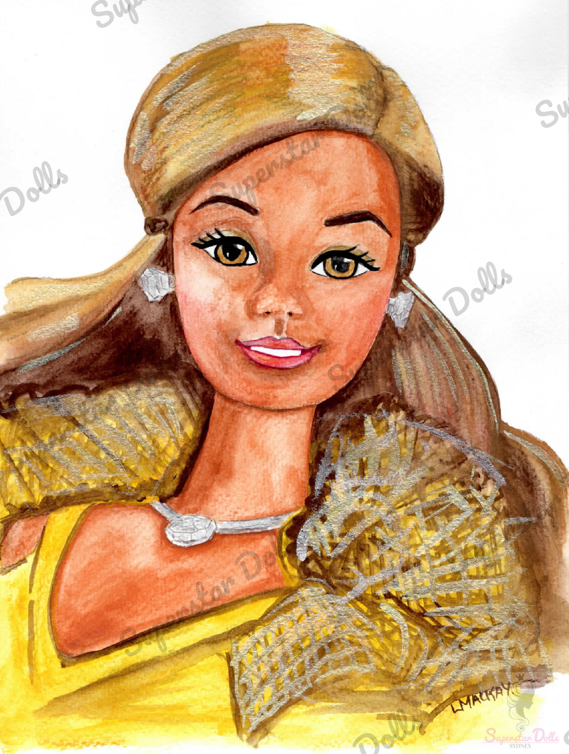2022 A4 Hand Drawn Fashion Doll Portrait By Lisa Mackay No. 13 2022 A4 Hand Drawn Fashion Doll Portrait By Lisa Mackay No. 13