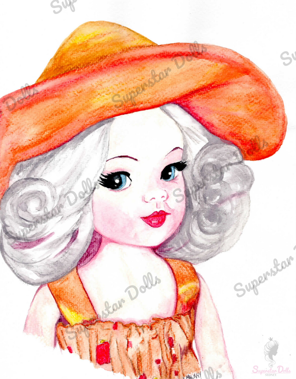 2022 A4 Hand Drawn Fashion Doll Portrait By Lisa Mackay No. 15 2022 A4 Hand Drawn Fashion Doll Portrait By Lisa Mackay No. 15