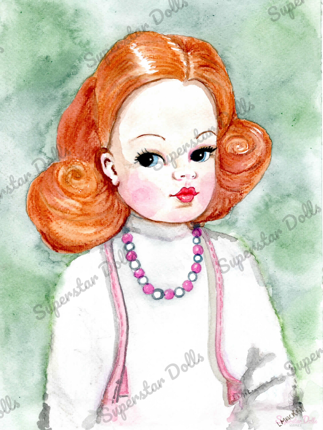 2022 A4 Hand Drawn Fashion Doll Portrait By Lisa Mackay No. 14 2022 A4 Hand Drawn Fashion Doll Portrait By Lisa Mackay No. 14