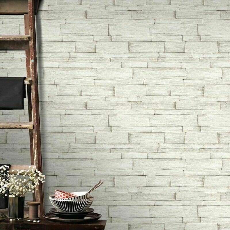 Ledgestone Beige Wallpaper