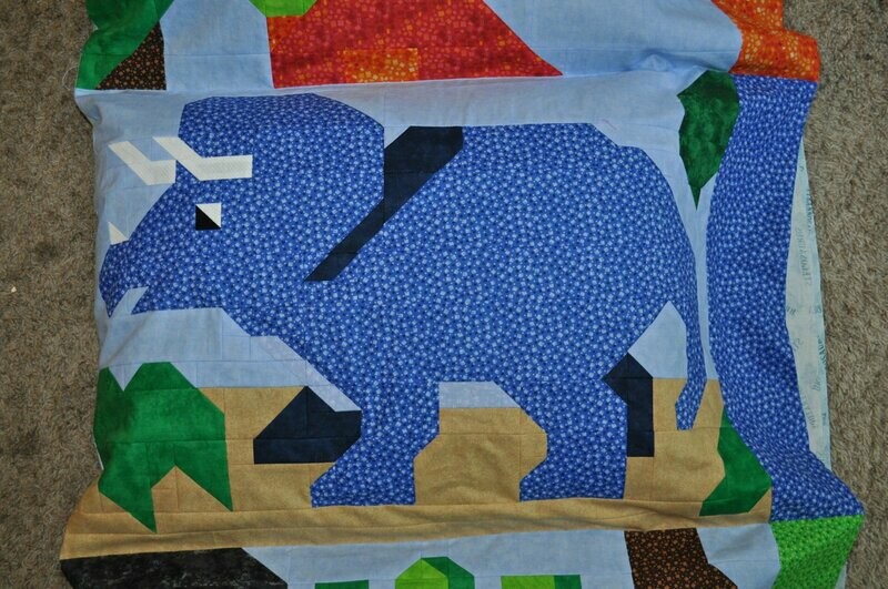 Triceratops Dinosaur Quilt Pattern - 3 Sizes - PDF