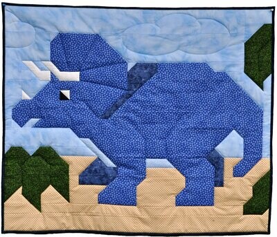 Triceratops Dinosaur Quilt Pattern - 3 Sizes - PDF
