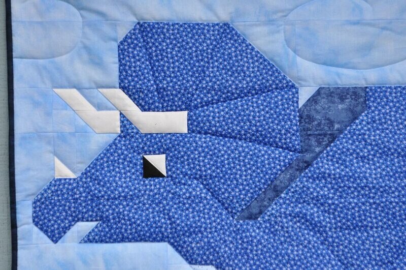 Triceratops Dinosaur Quilt Pattern - 3 Sizes - PDF