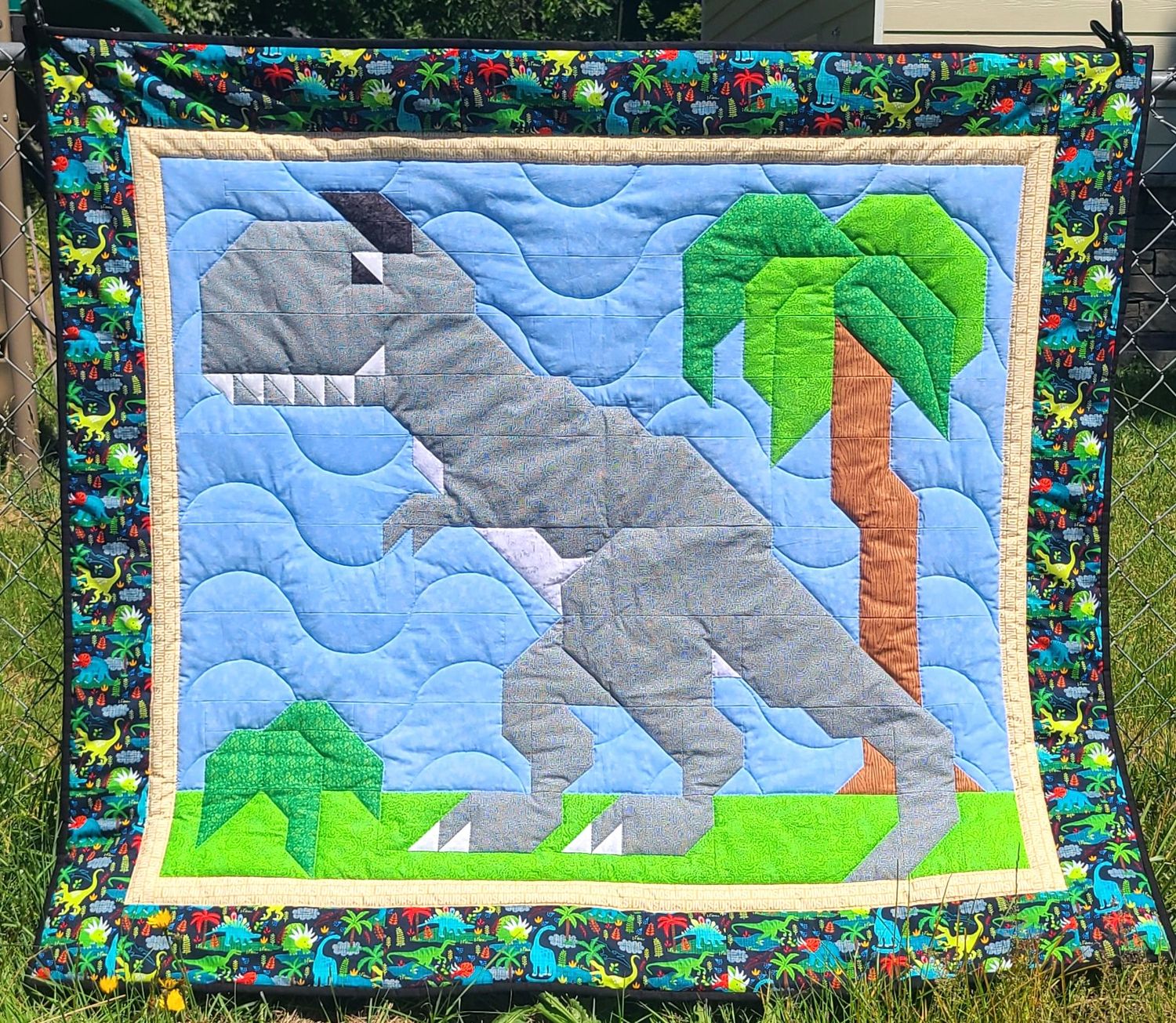 Carnotaurus Dinosaur Quilt Pattern, with Multiple Sizes
