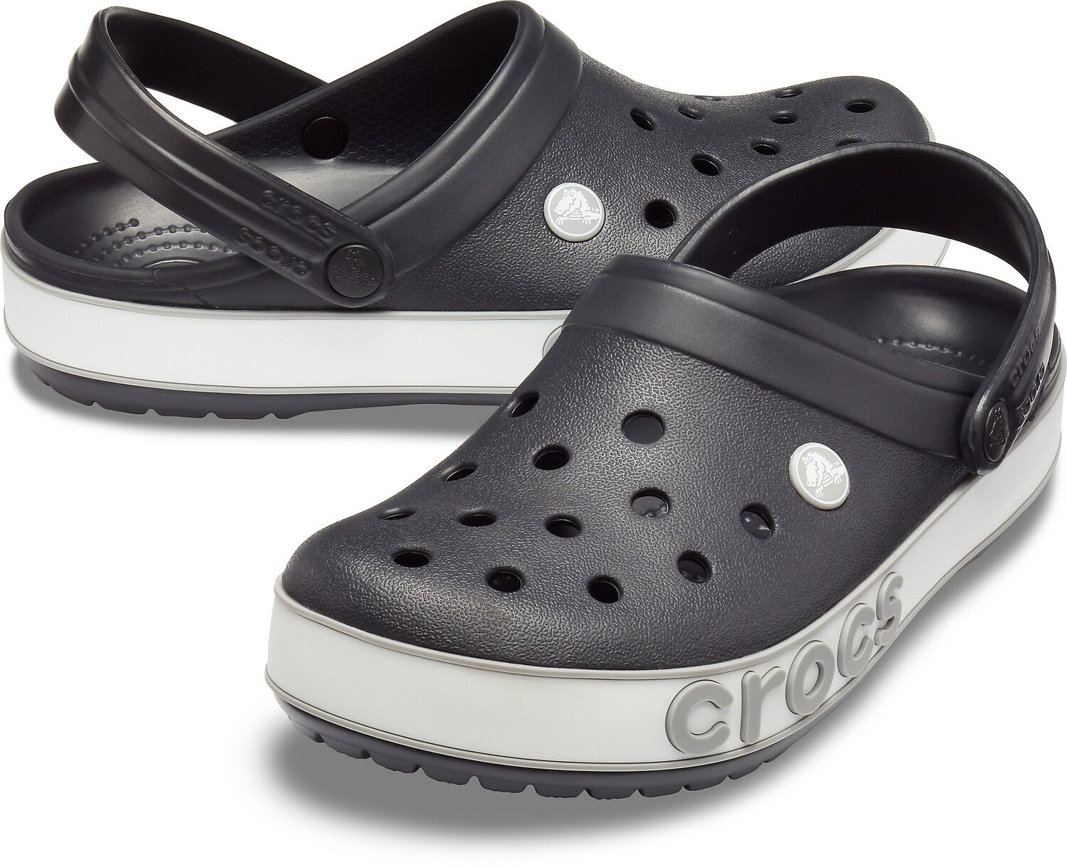 Venta > crocs negras con blanco > en stock