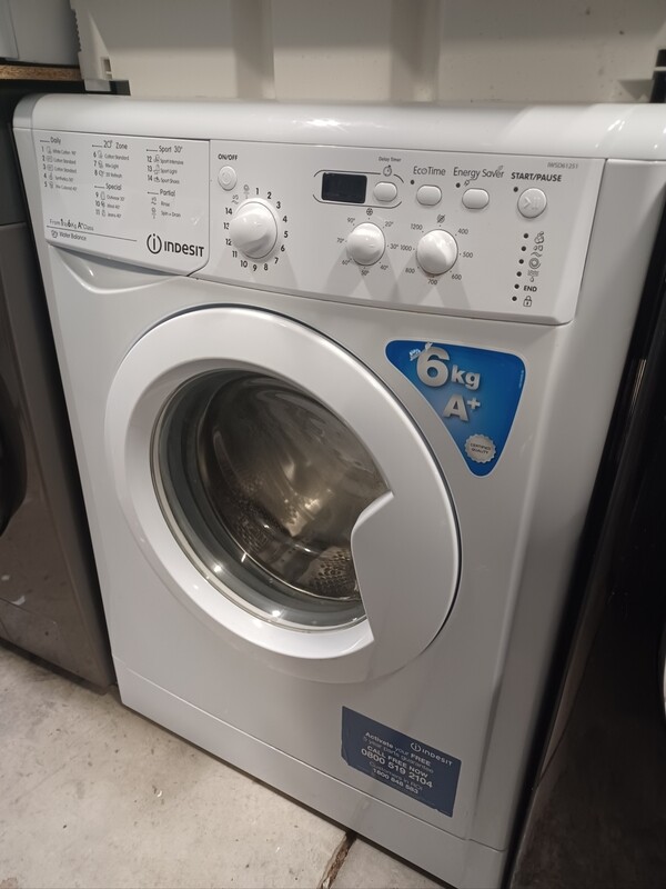 Indesit IWSD61251 6kg Load 1200 Spin Washing Machine Slim Depth White