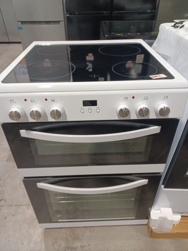 Swan SX158160W 60cm Electric Cooker Double Oven Ceramic Hob White New ...