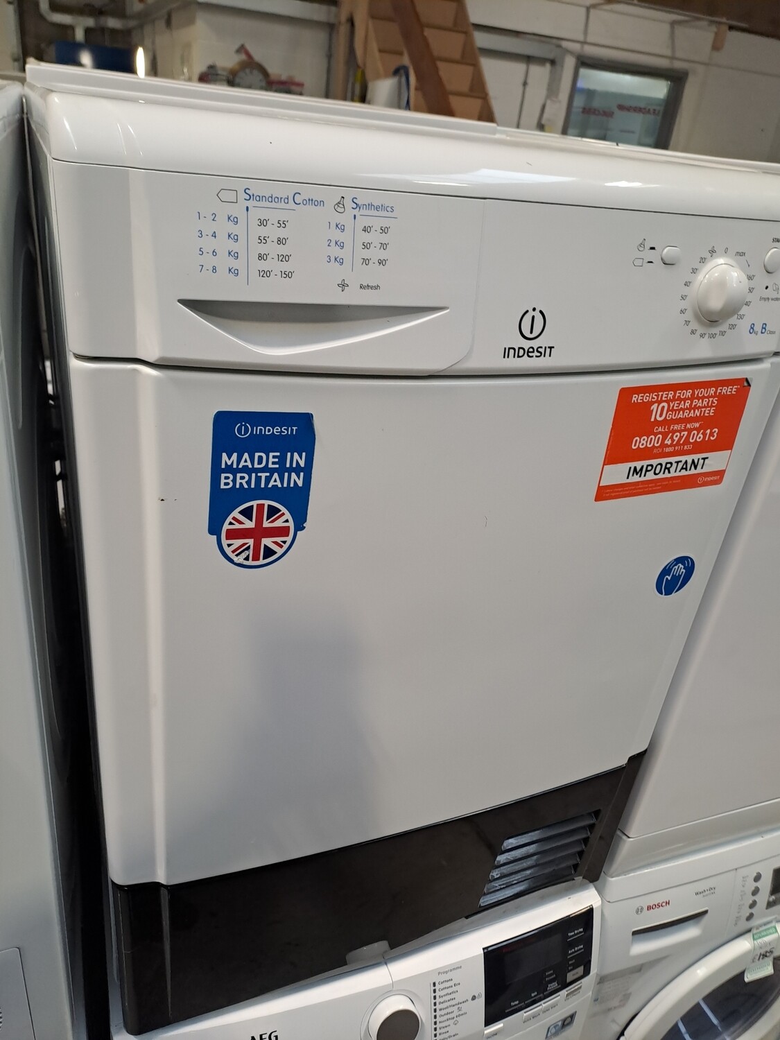 Indesit IDC8T3 8kg Condenser Dryer White