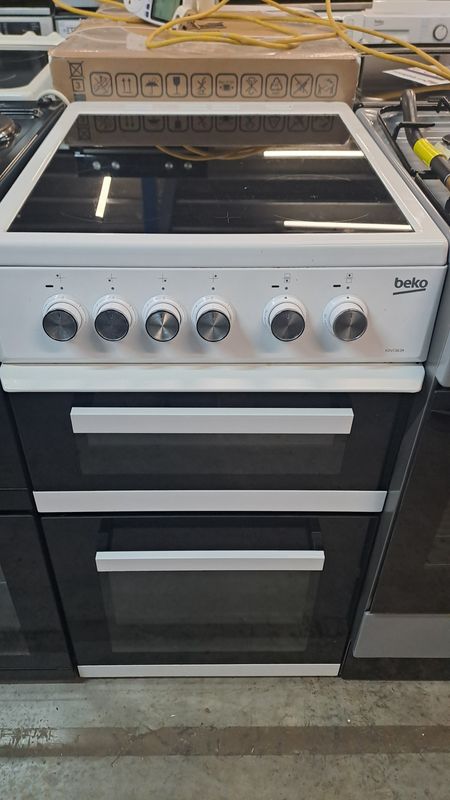 Beko KDVC563A 50cm Electric Cooker Ceramic Hobs Double Oven White