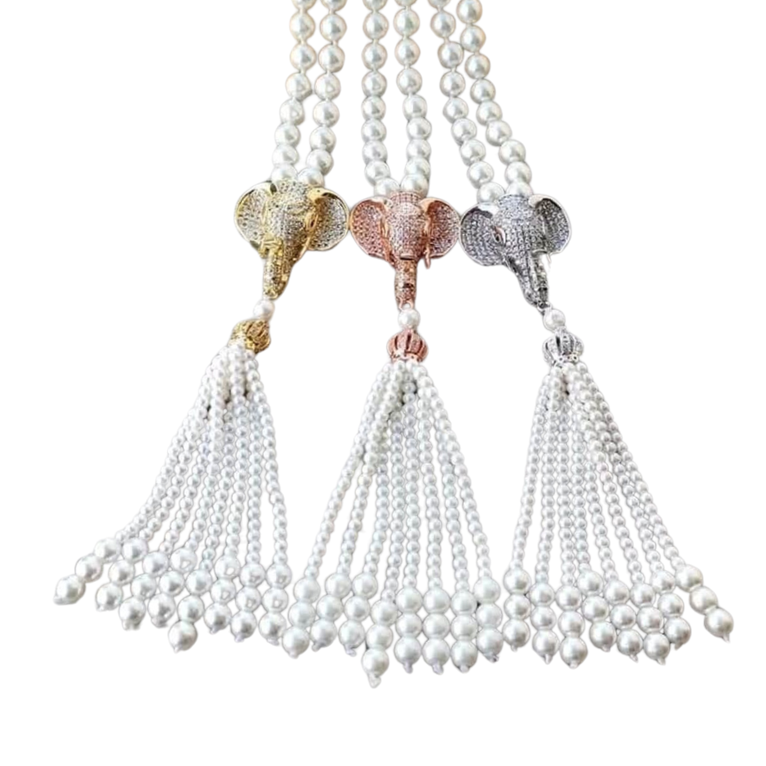 Elephant Pearl Beaded Necklace