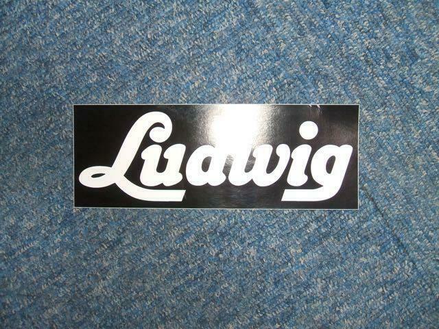 Ludwig Type Decal / Sticker - 6ins, White on Black Background
