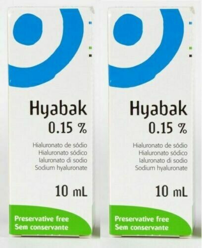 2X Hyabak Eye Drops - Dry Eyes 10ml PRESERVATIVE FREE**