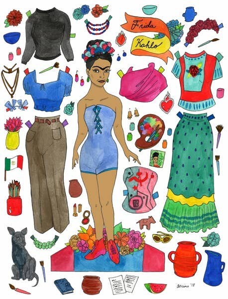 AL frida kahlo paper doll print