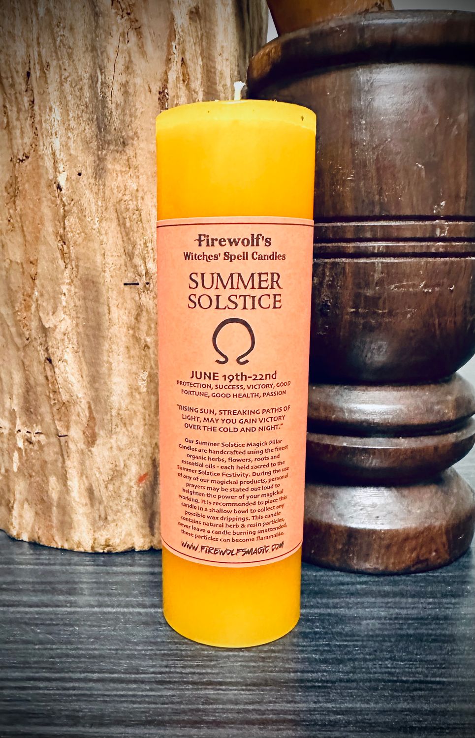 SUMMER SOLSTICE Witches' Pillar Candle