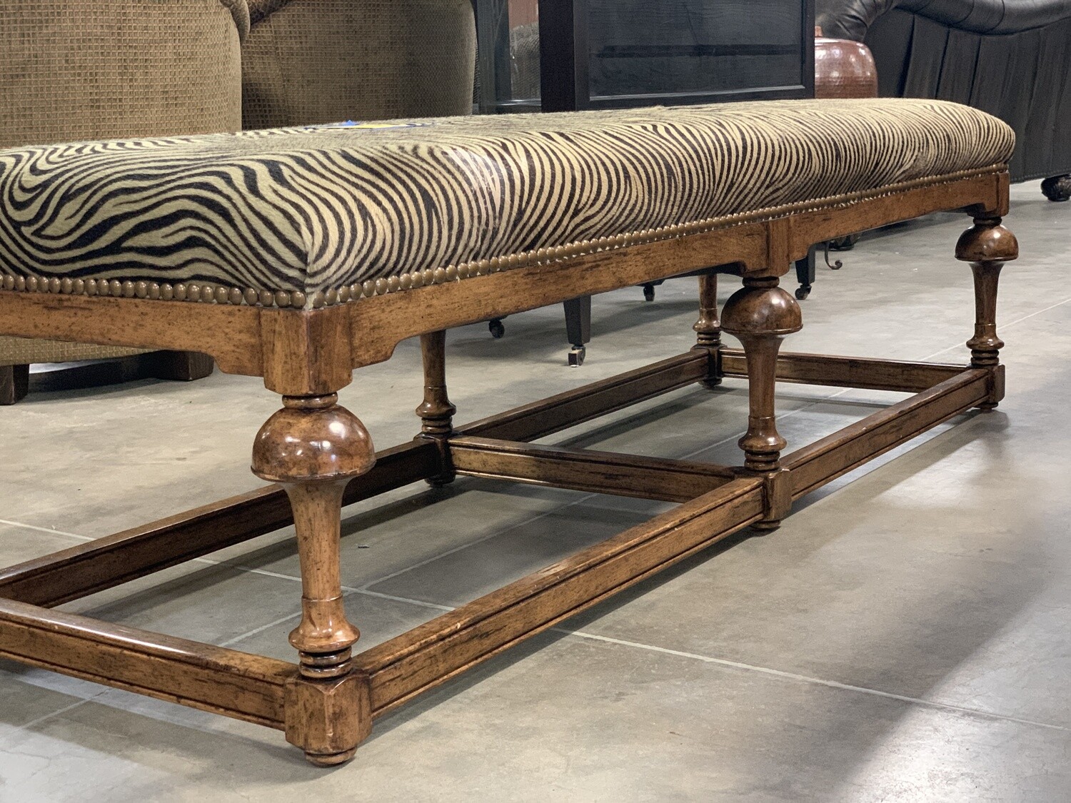 G REAL ZEBRA SKIN BENCH