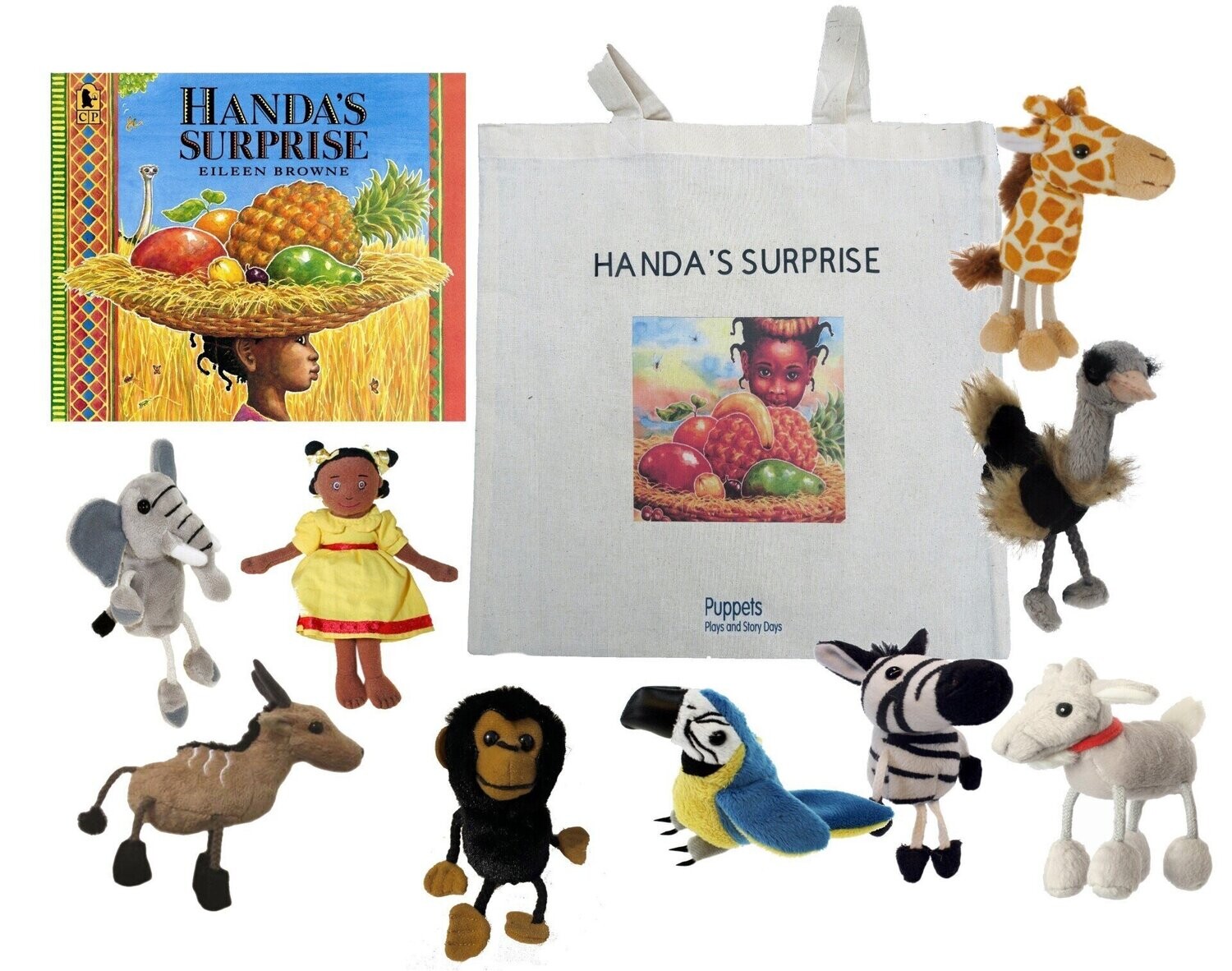 Handa's Surprise Puppet Story Sack Book Set