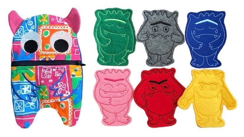 The Colour Monster/Worry Eater & Finger Puppet Story Set - Encourages ...