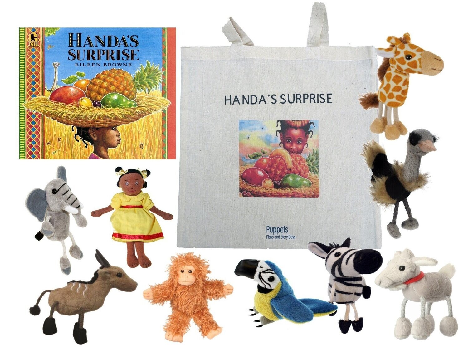 Handa's Surprise Puppet Story Sack Book Set