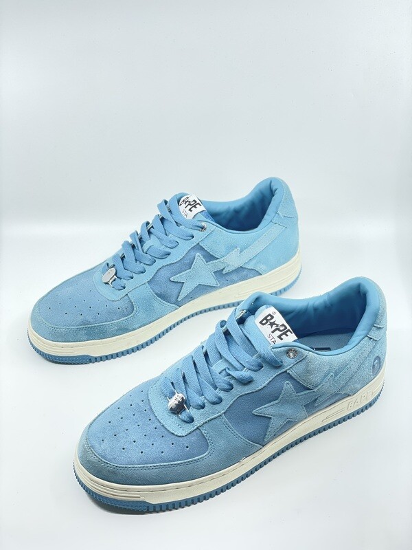 Bapesta Blue Suede size 12 worn. Comes with REPLACEMENT BAPE BOX