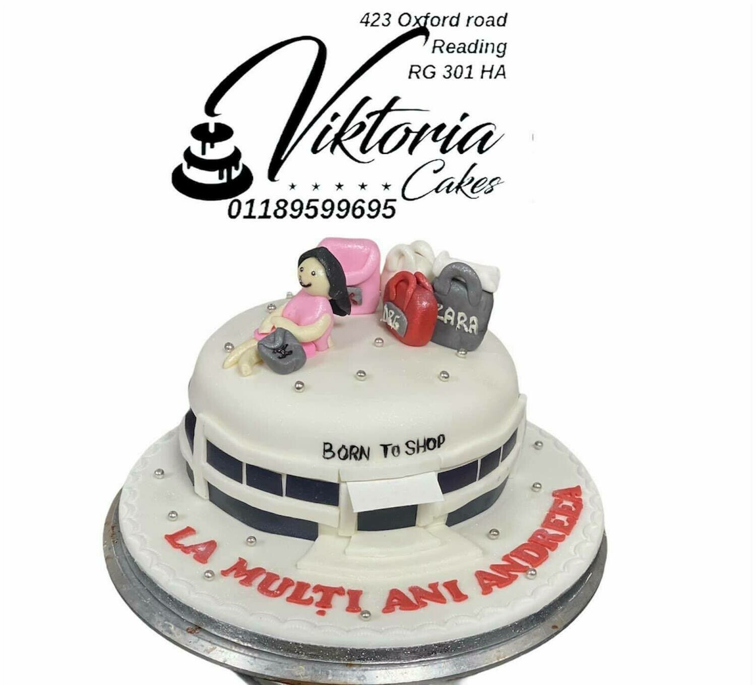 Royal Icing Mall-Shopping cake Born to Shop