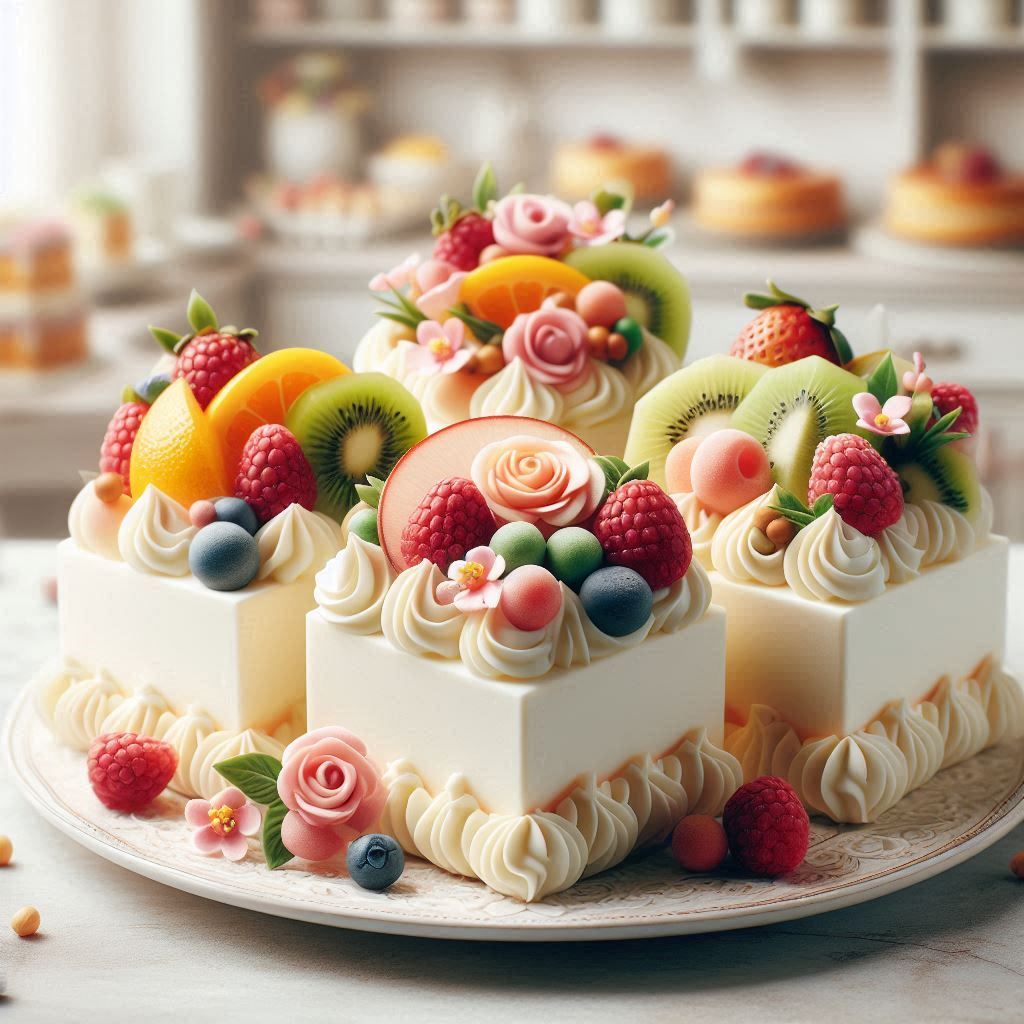 Fresh Cream Square Cakes