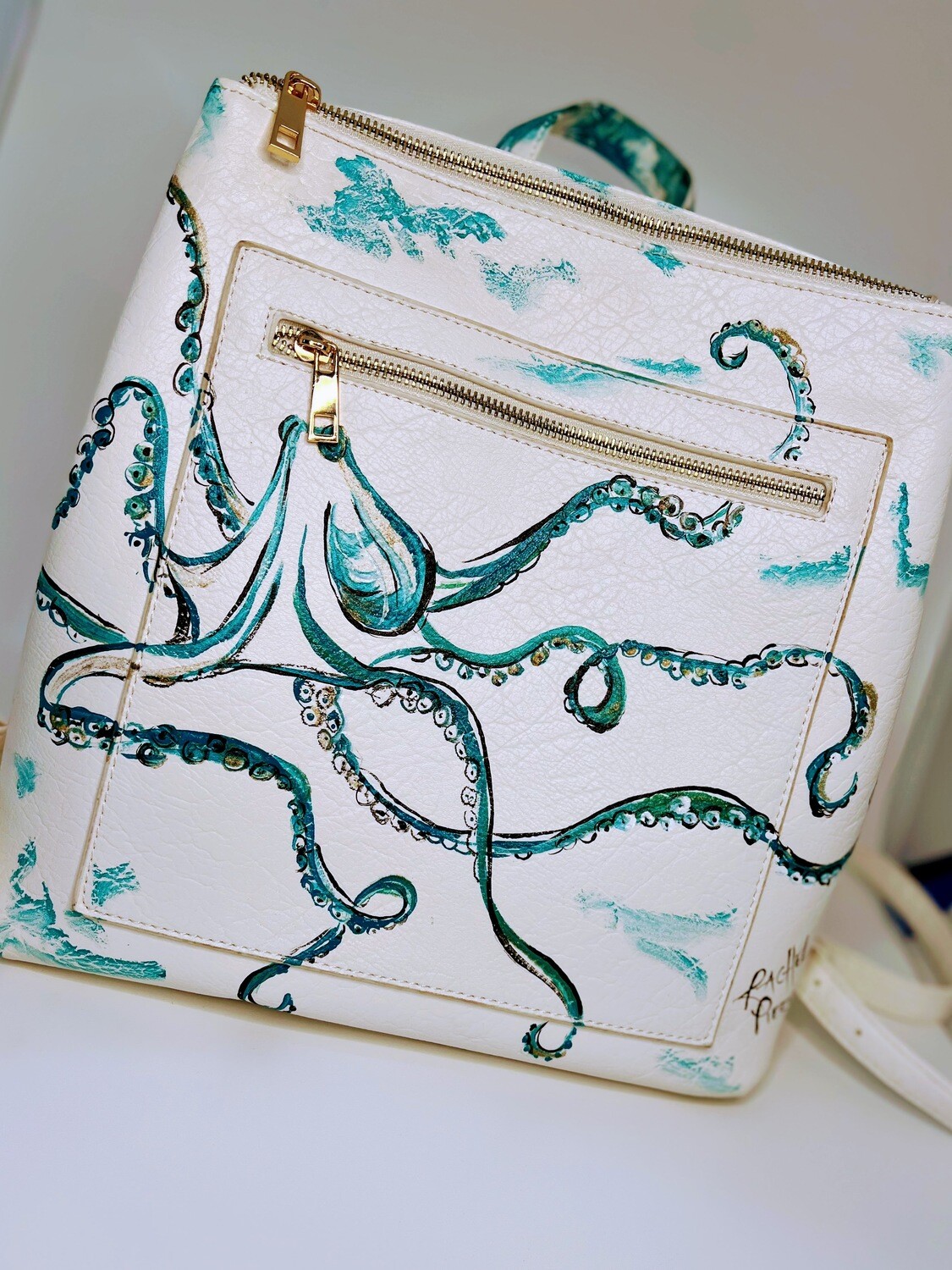 Hand Painted Octopus Bag