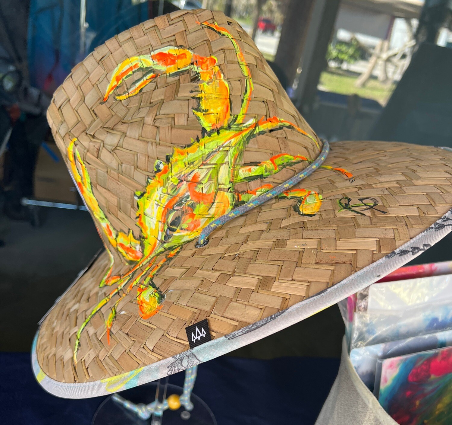 Hand Painted Hemlock Hat with Crab