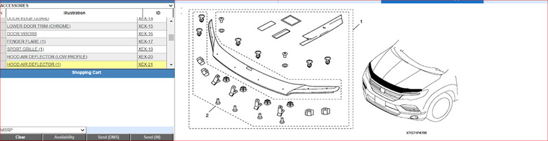 Honda OEM Deflector Replacement Hardware Part Kit